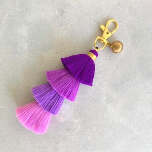 Small Ombre Purple Tassel Keychain & Zipper Charm - Etsy