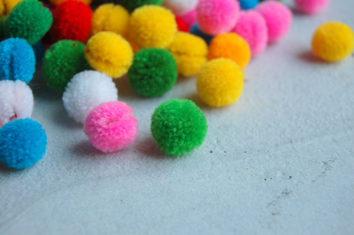 100 PCS X Mini Pom Poms Handmade DIY Craft Supply in Mixed - Etsy