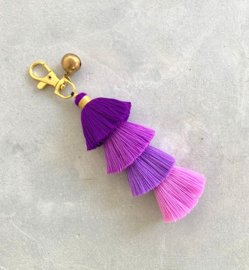 Small Ombre Purple Tassel Keychain & Zipper Charm - Etsy