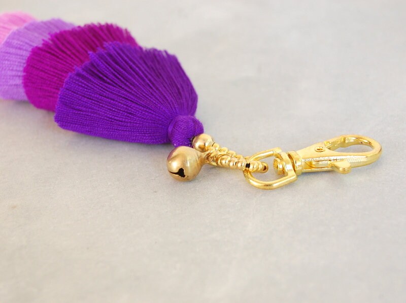 Handmade Ombre Purple Tassel Keychain & Zipper Charm - Etsy