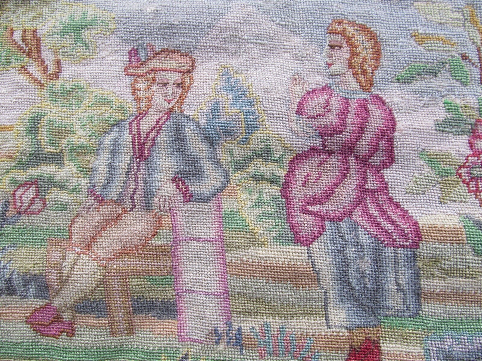 FRENCH PETIT POINT and Gros Point Tapestry Seat or Bench - Etsy