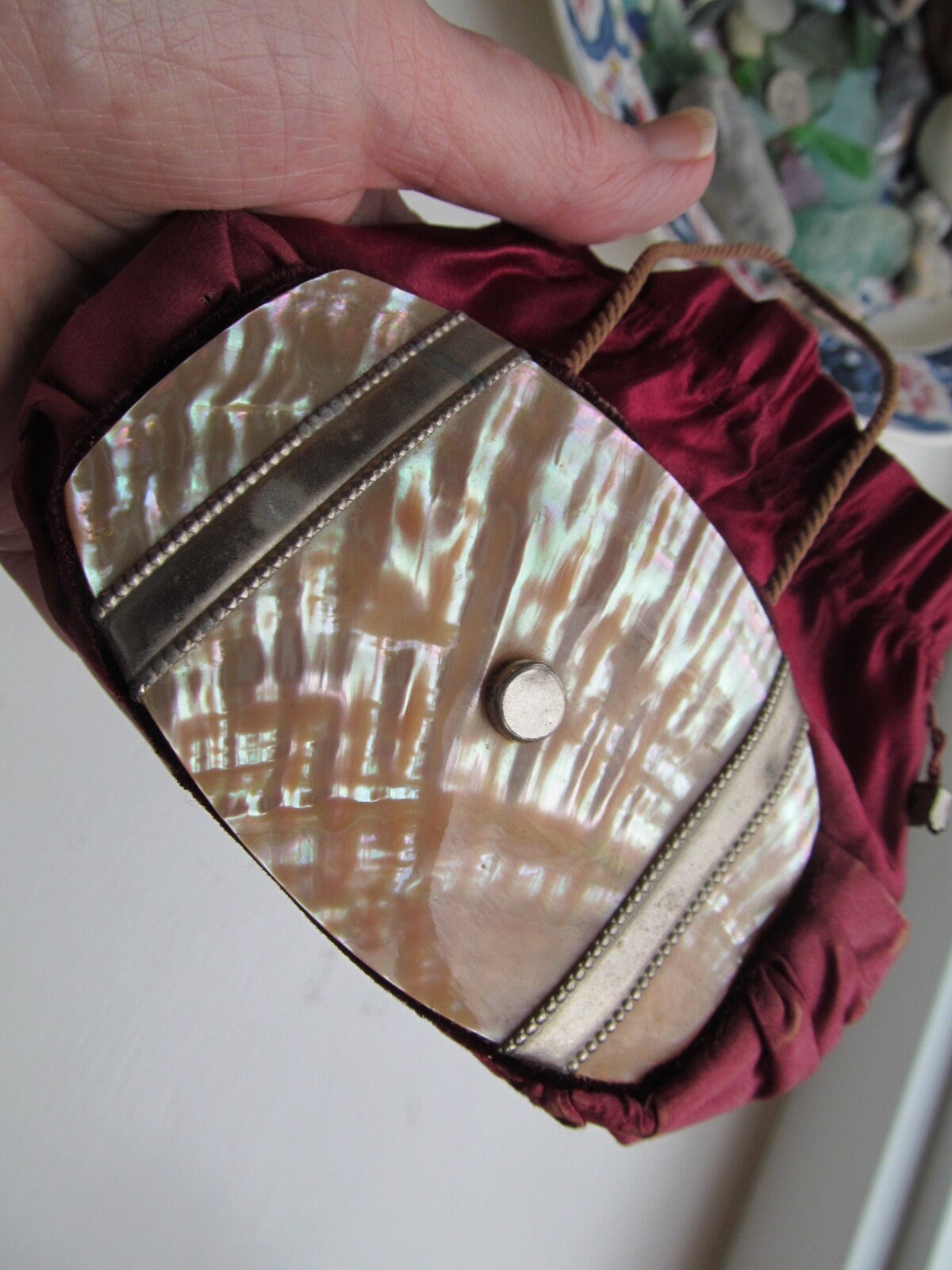 1800s VICTORIAN SHELL PURSE. Civil War Era. Abalone and Silk - Etsy