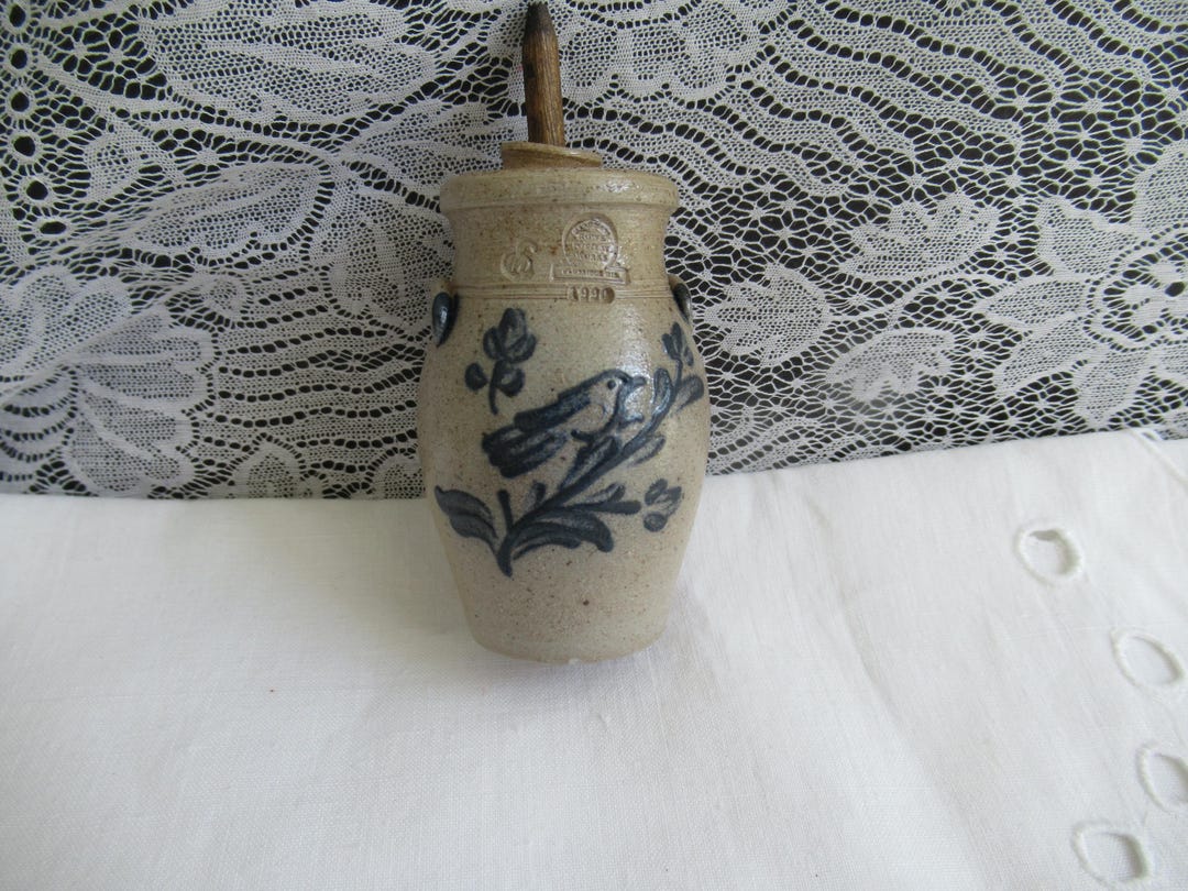 Butter Churn, Miniature by Rowe Pottery Cambridge WI, Salt Glaze. 1990 ...