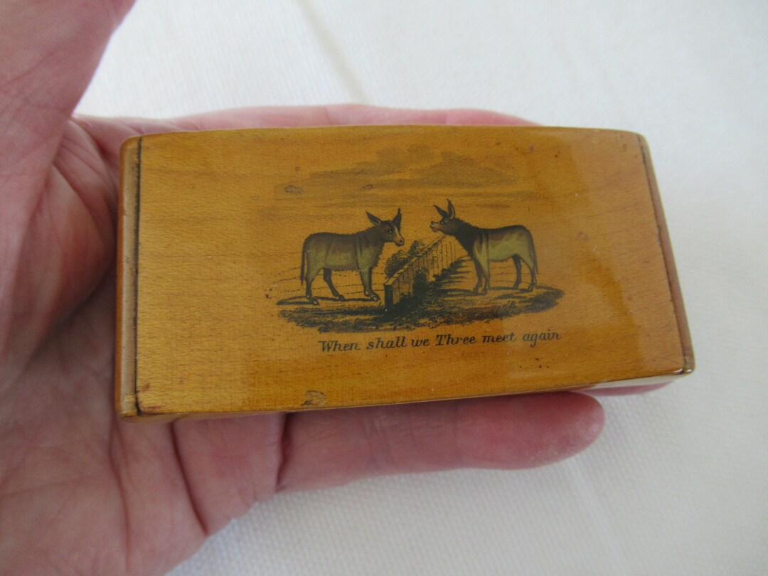Mid 1800s Snuff Box. Mauchline Ware. When Shall We Three Meet Again. - Etsy