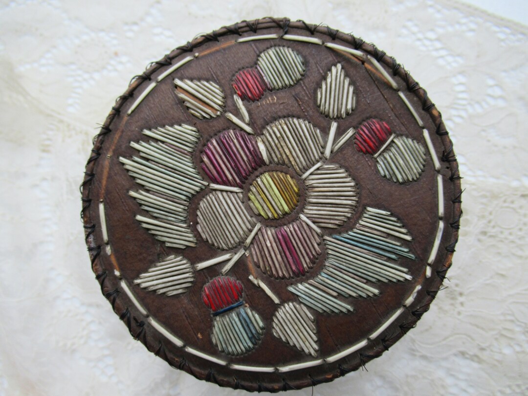 Ojibwe Quill Basket With Moose Hair Stitching, Early 1900s - Etsy