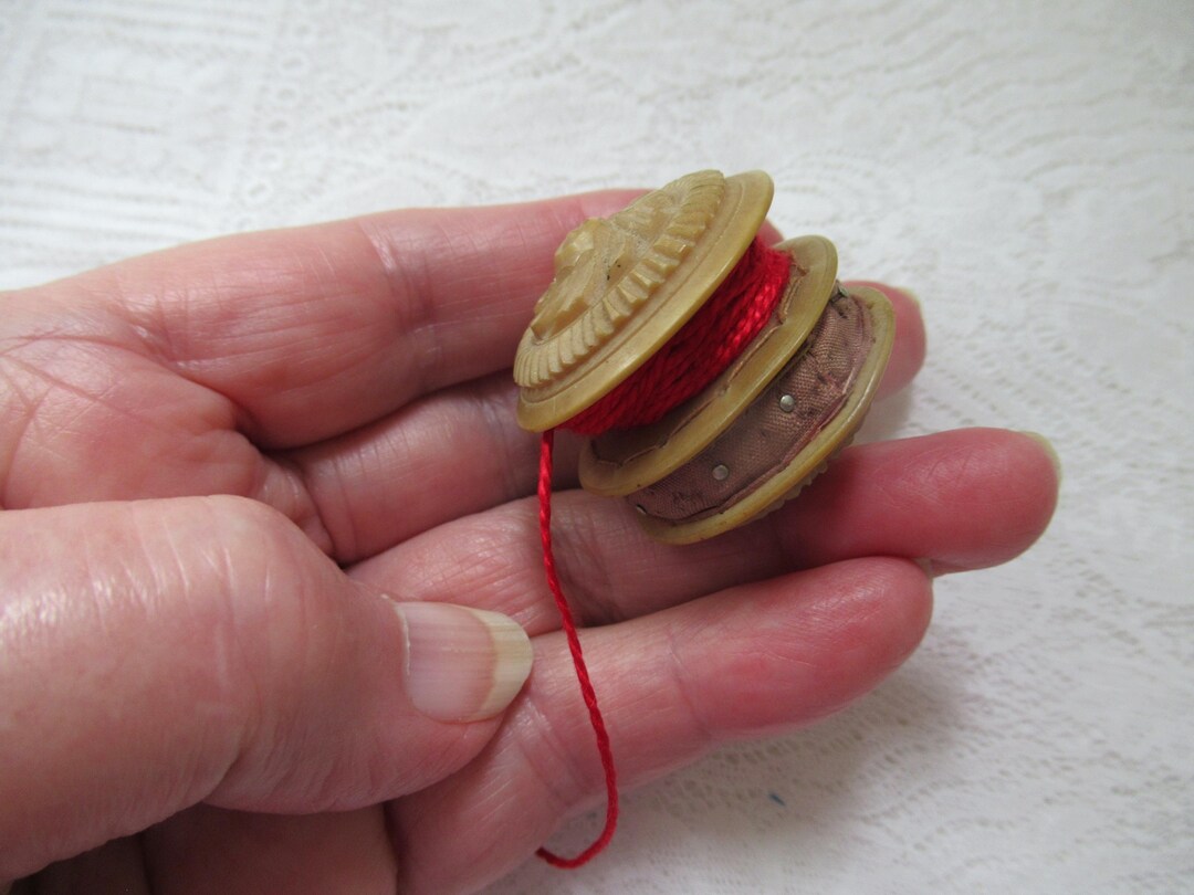 Pincushion, Thread Winder Combination Sewing Tool. Vegetable Ivory. - Etsy