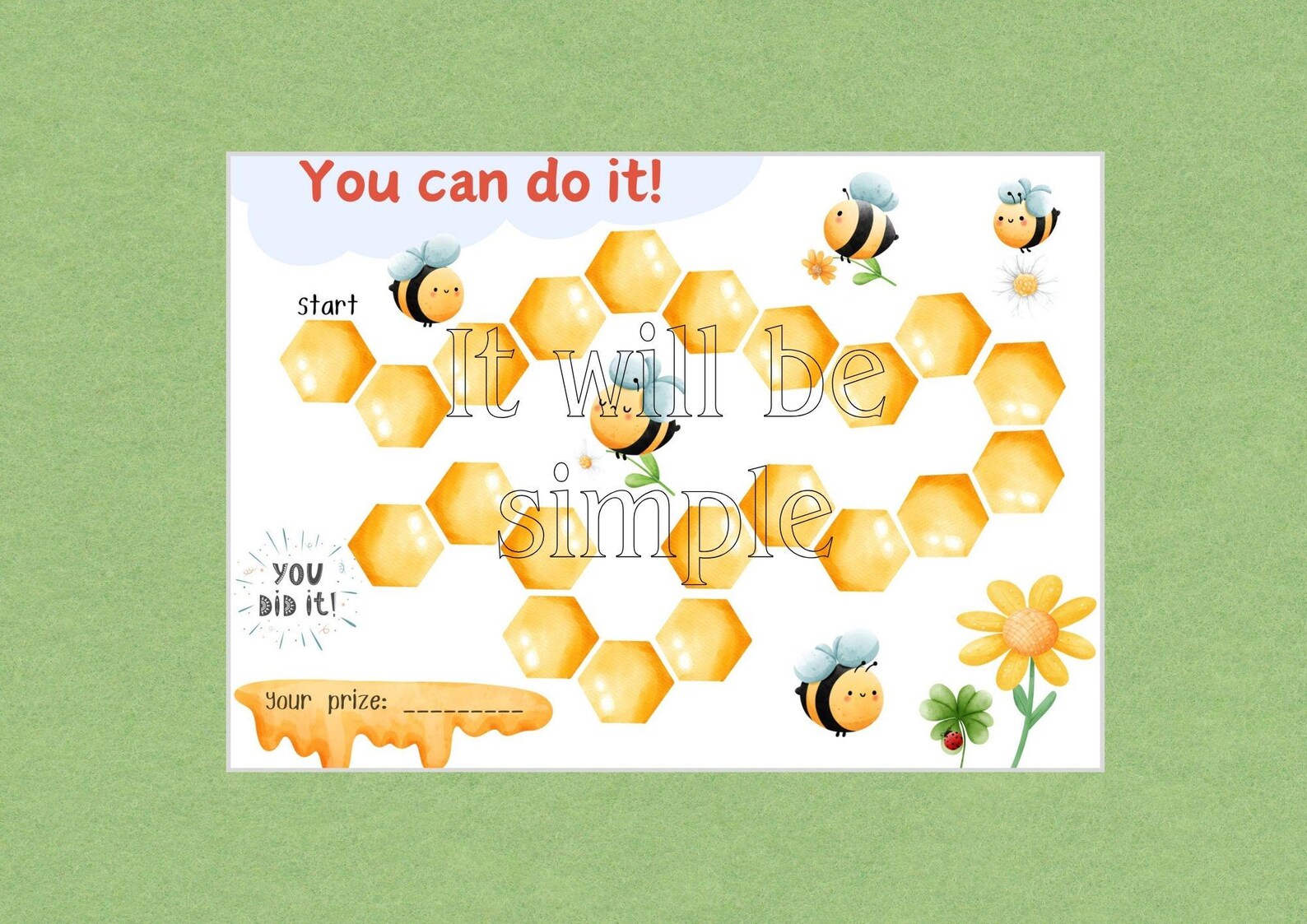Printable Bees Reward Chart + Stickert Set, Sticker Chart, Instant ...