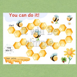 Printable Bees Reward Chart + Stickert Set, Sticker Chart, Instant ...