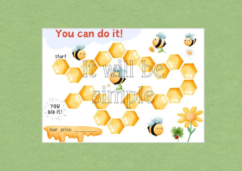 Printable Bees Reward Chart + Stickert Set, Sticker Chart, Instant ...