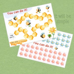 Printable Bees Reward Chart + Stickert Set, Sticker Chart, Instant ...