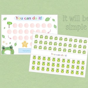 Printable "green Frog" Reward Chart + Stickert Set, Sticker Chart ...