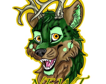 Fursona badge | Etsy