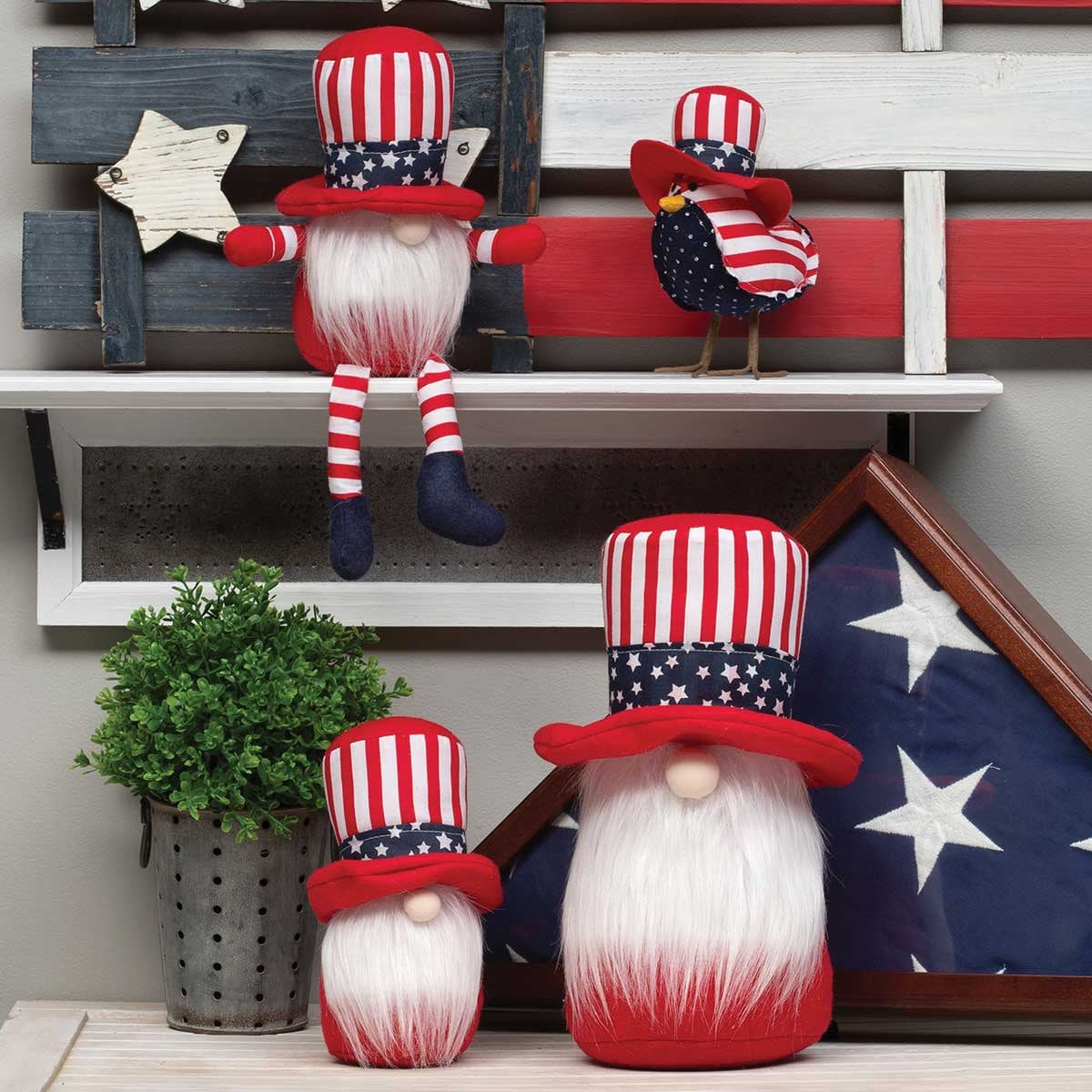 Patriotic 4th of July Gnome - Uncle Sam Gnome - Red, white and blue ...