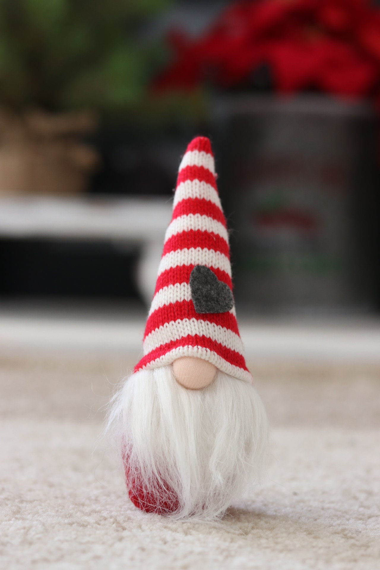 Small Handmade Gnomes - tomte - Cloth Gnome dolls - Red & grey soft ...