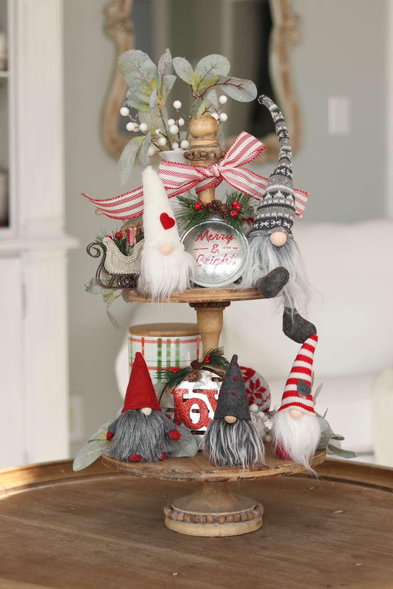 Small Handmade Gnomes - tomte - Cloth Gnome dolls - Red & grey soft ...