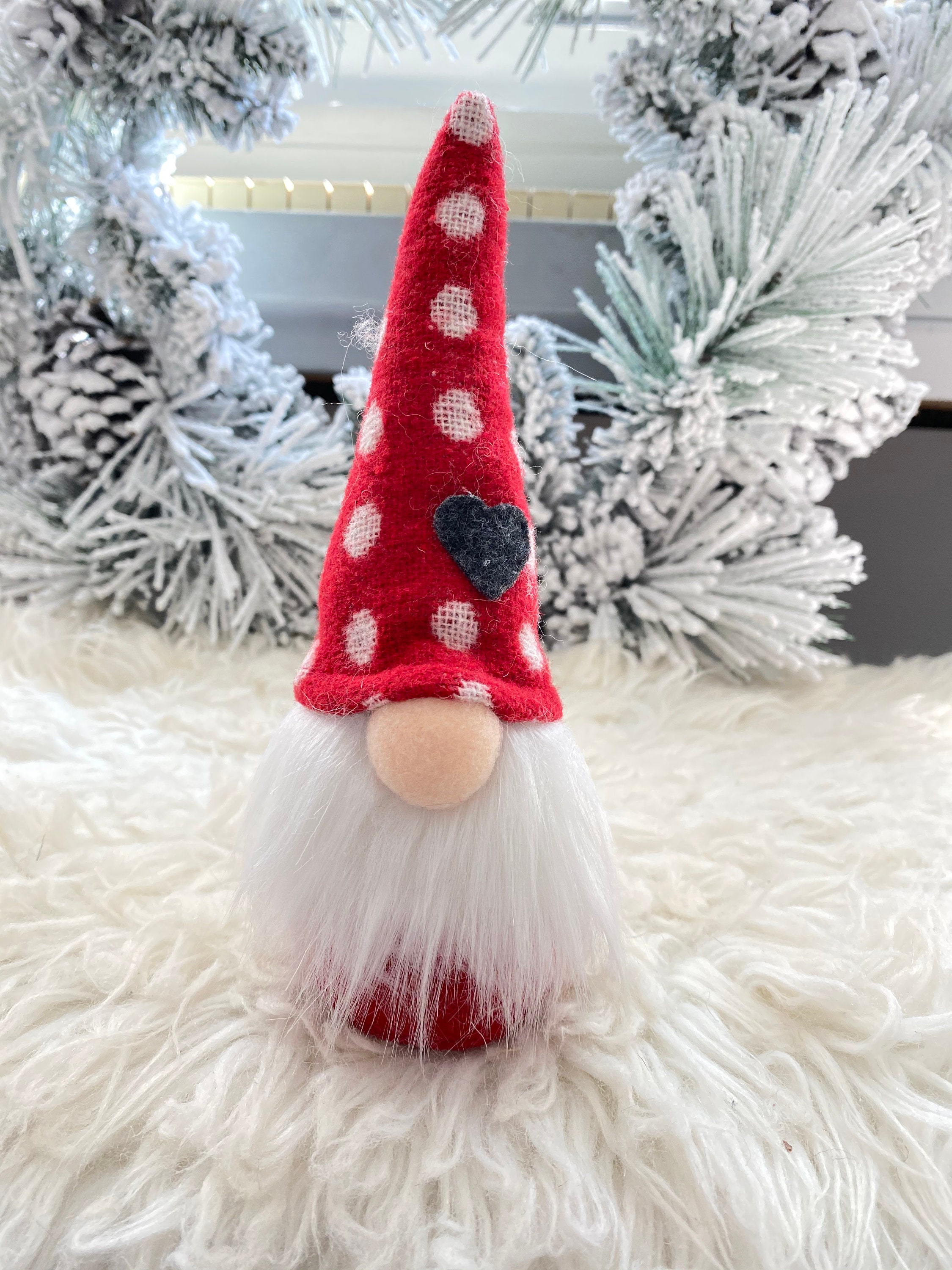 Triplets of gnomes - red and white small gnomes - stocking stuffers ...