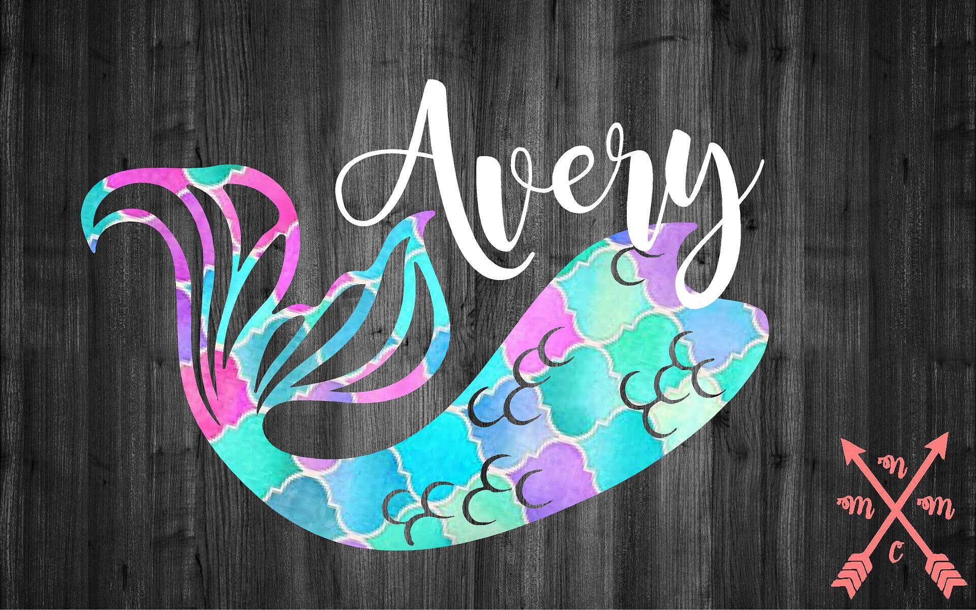 Print Inspired Mermaid Tail Name Beach Ocean Vinyl Decal | Etsy