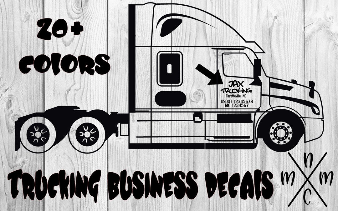 2 Custom Trucking Business Company Decal Logo Set Logistics USDOT MC ...