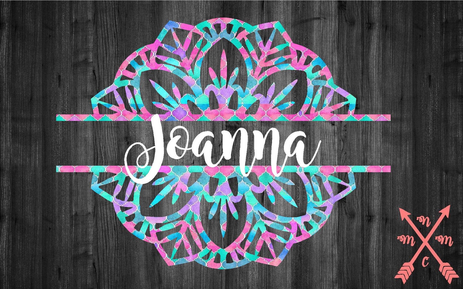Print Inspired Custom Name Mandala Monogram Print Vinyl Decal - Etsy