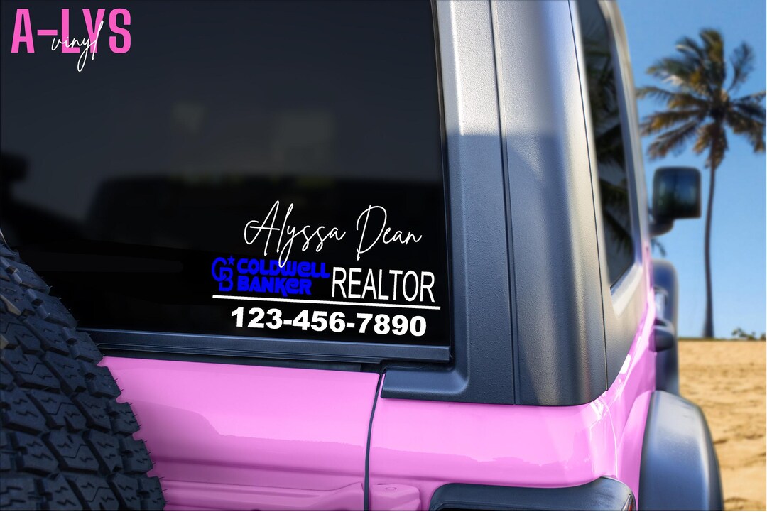 Custom Realtor CB COLDWELL BANKER Realty Vinyl Sticker Decal Car Truck ...