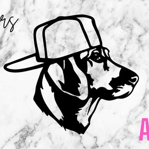 Lab Dog Hat Backwards Bird Hunting Cute Vinyl Sticker Decal Car Truck ...