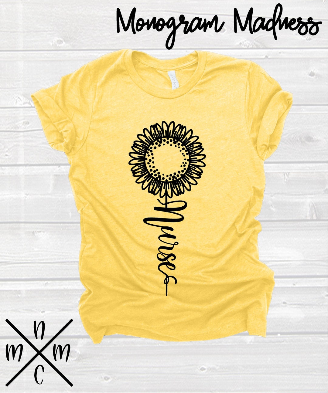Sunflower Nurse Flower Womens Shirt Nurse Lifeline Heartbeat CNA RN LPN ...