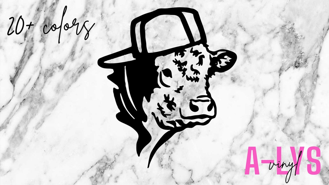 Cow Heifer Hat Backwards Bird Hunting Cute Vinyl Sticker Decal Car ...