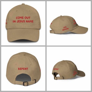 Come Out in Jesus Name (repent / Bye Demons) Embroidered Hat - Etsy