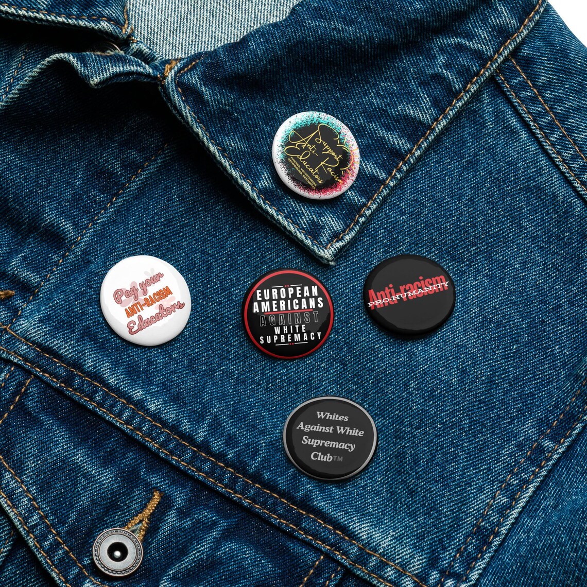 Anti-racism Pins Set of Pin Buttons - Etsy