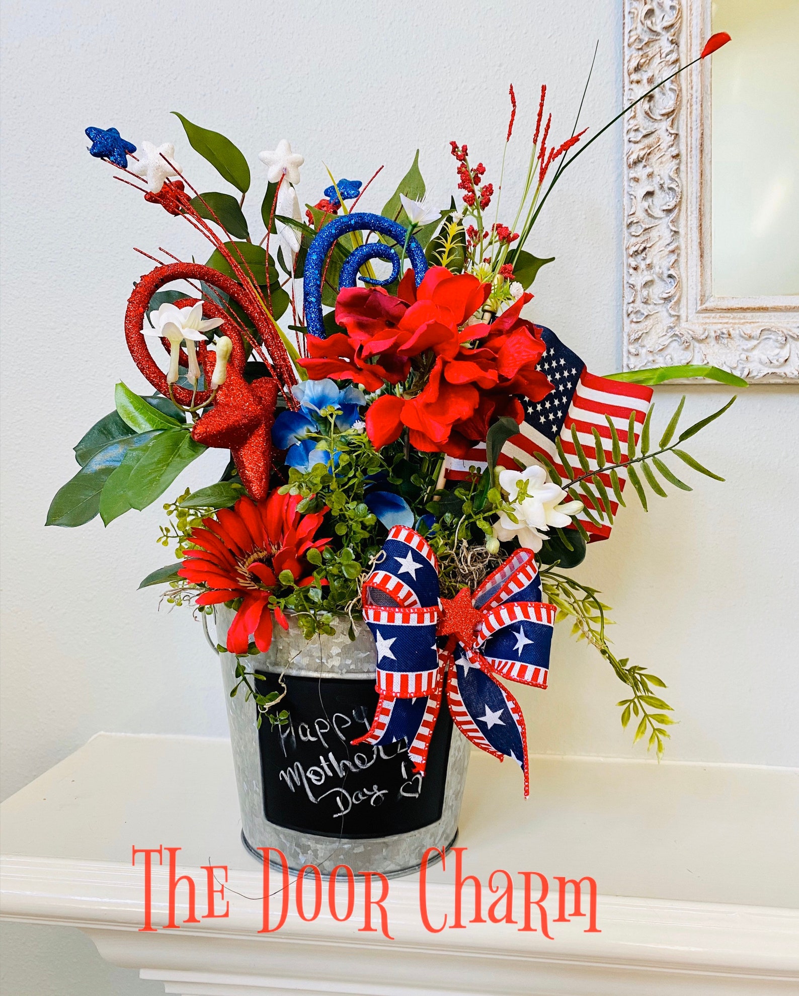 4th of July Arrangement, Memorial Day Arrangement, Patriotic Decor ...