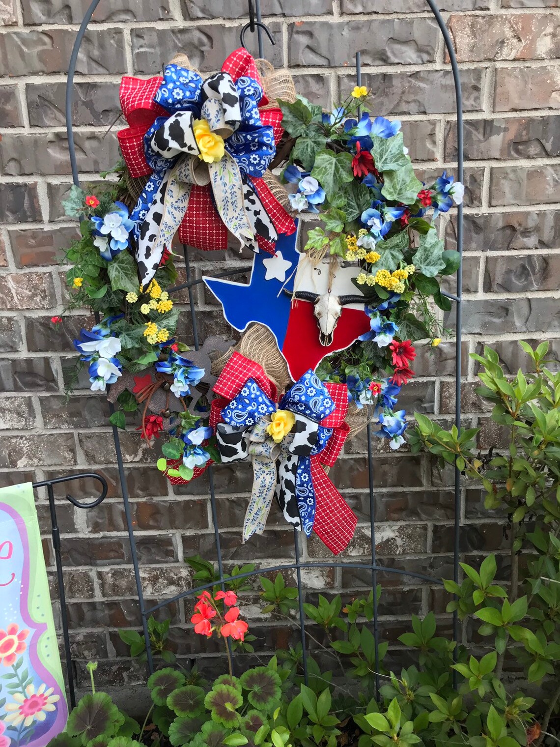 Texas Spring Wreath, Blue Bonnet Wreath, Tx Themed Wreath, Grapevine ...
