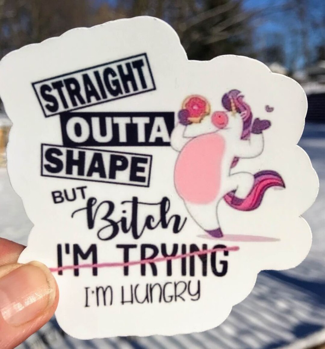 Straight Outta Shape Unicorn Premium Waterproof Sticker/decal - Etsy