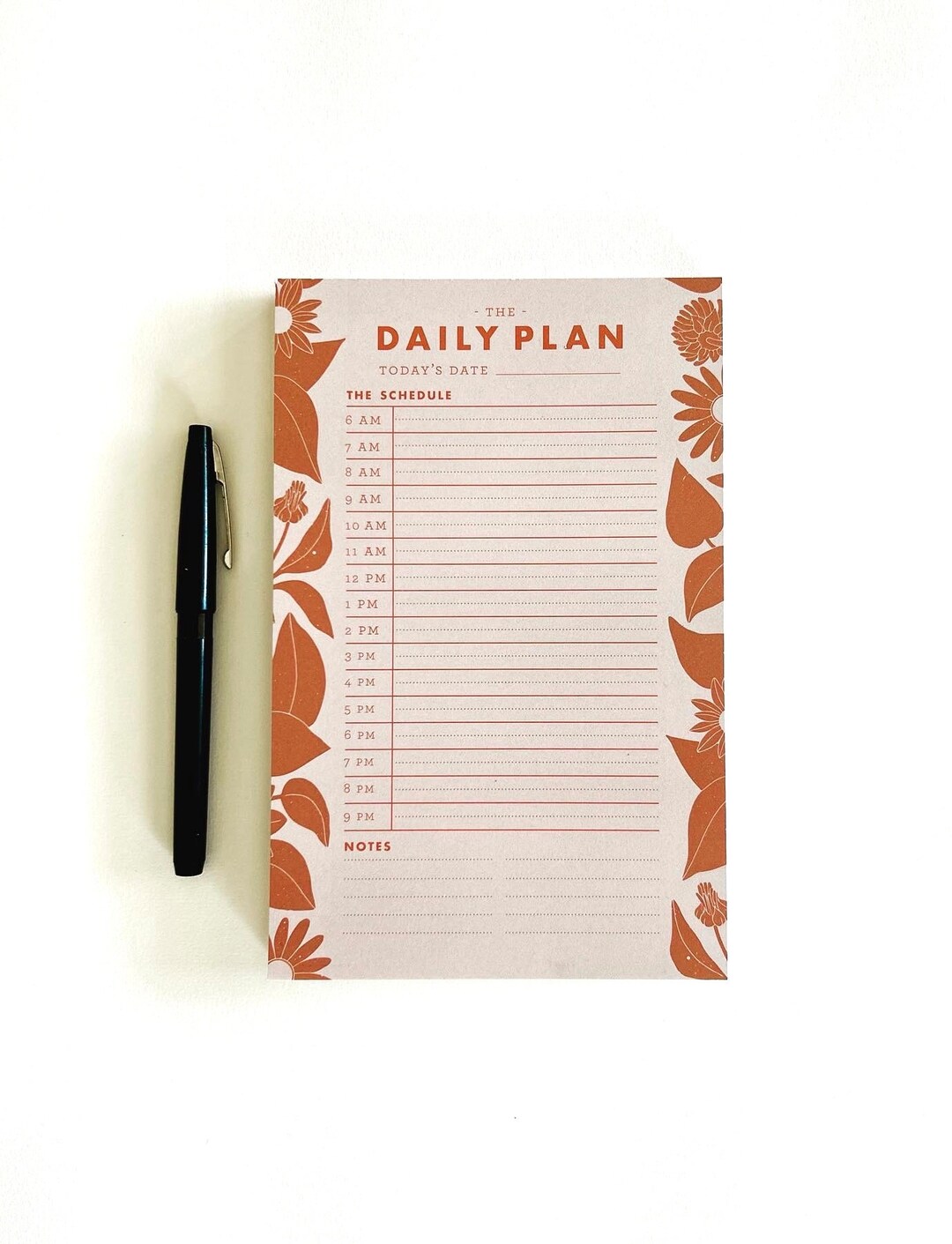 FLORAL DAILY PLAN Notepad | 8.5” X 5.5” | to Do List | 2025 Daily ...