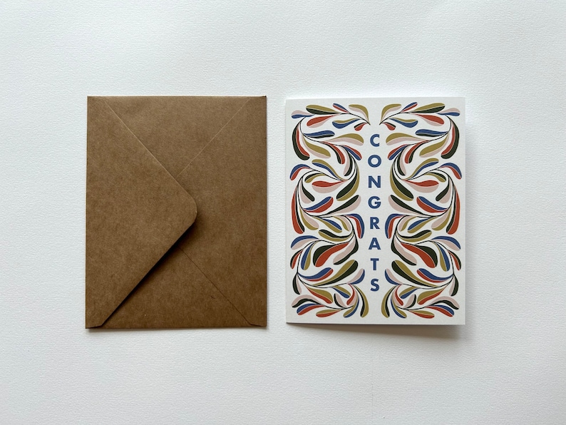Colorful Congrats Card: New Grad, Engagement, Baby - Etsy