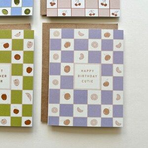 Checkers + Cuties Birthday Card | A2 Card With Kraft Envelope | Blank ...
