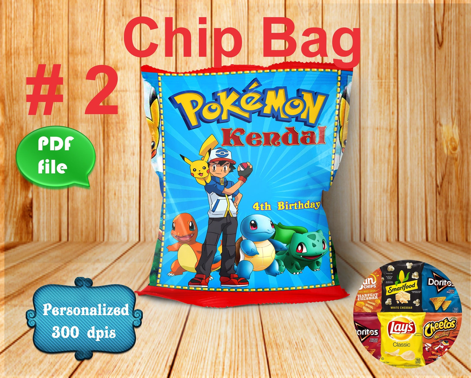 Pokemon chip bag Chip Bag Wrapper Party Favors Chip Bag - Etsy España