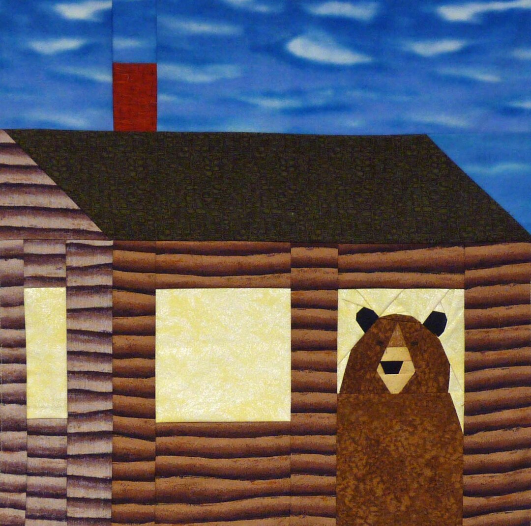 Bear in the Cabin Quilt Pattern - Etsy