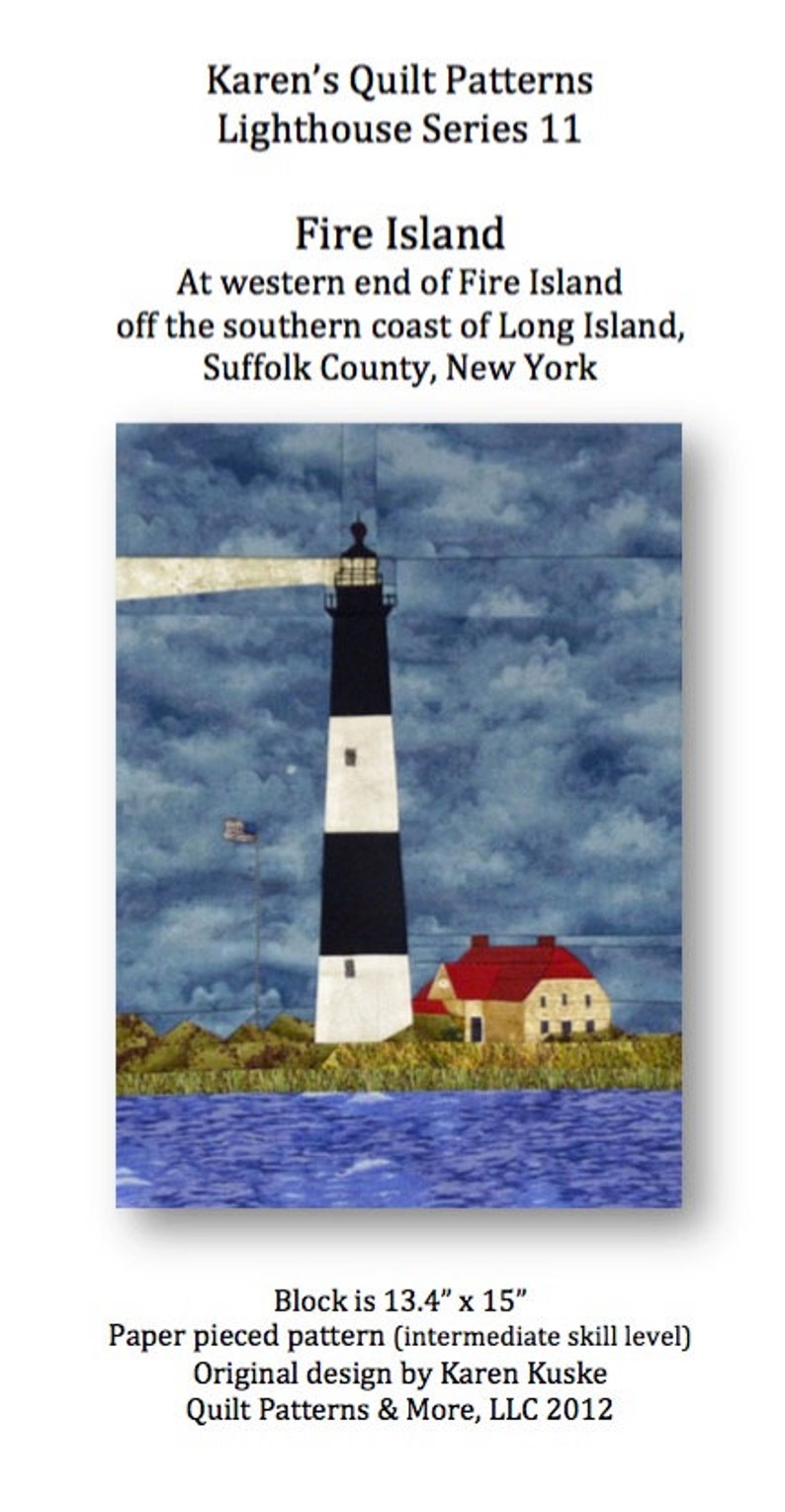 Fire Island, NY Lighthouse Quilt Pattern - Etsy