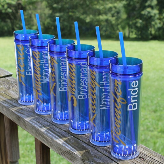 Personalized bridesmaids tumblers/wedding party | Etsy