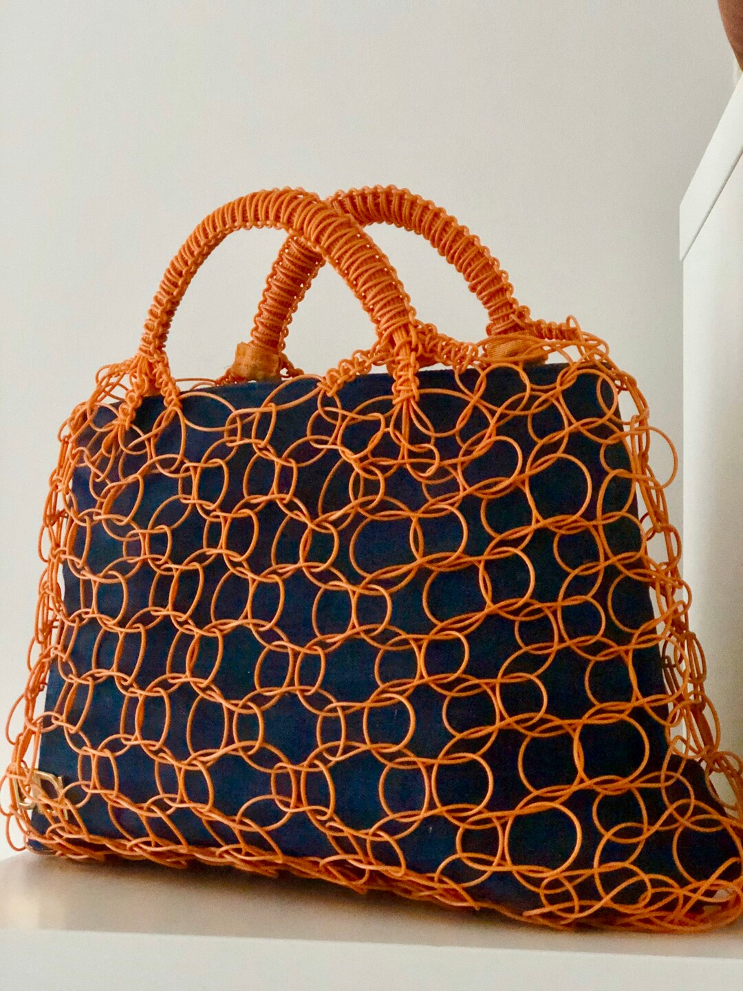 Denim and Wire Bag - Etsy