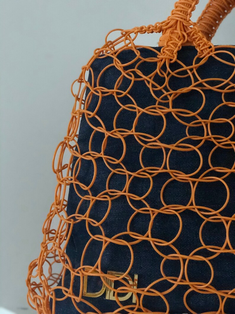 Denim and Wire Bag - Etsy