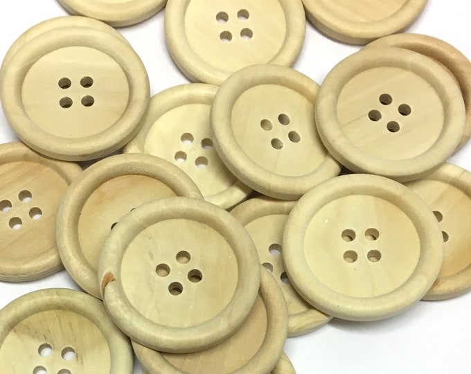 10 light wooden buttons large buttons 30mm buttons large | Etsy