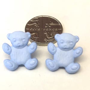 10 Blue Teddy Buttons, Blue Teddy Bear Buttons, Blue Novelty Buttons ...