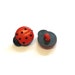 10 X Small Red and Black Ladybird Buttons With a Rear Shank, Novelty ...