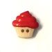 10, Red Cupcake Buttons, Bun Design Buttons, Cute Red Buttons, Red ...