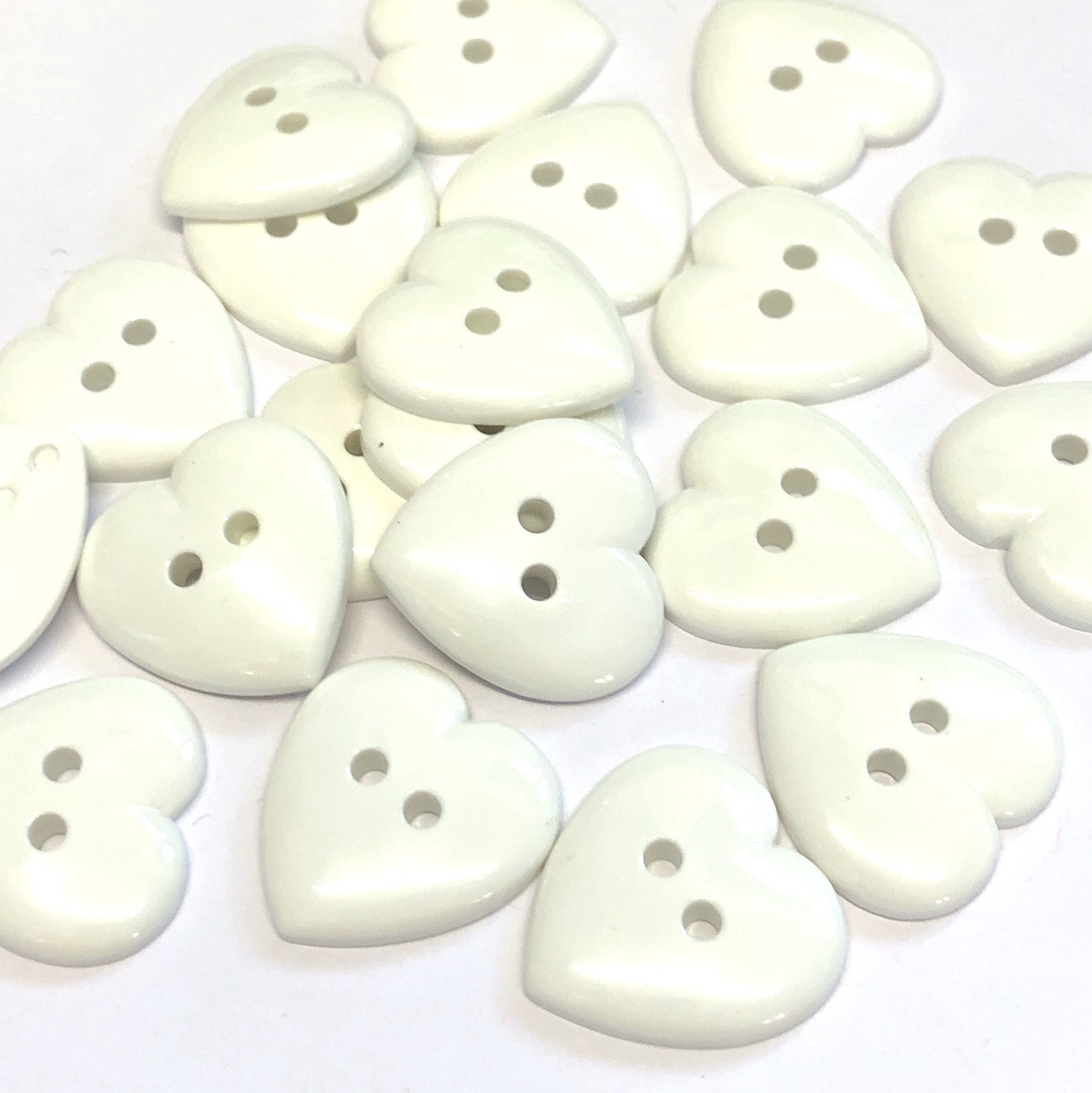 6 22mm 34L White Heart Buttons White Buttons Heart Shaped - Etsy