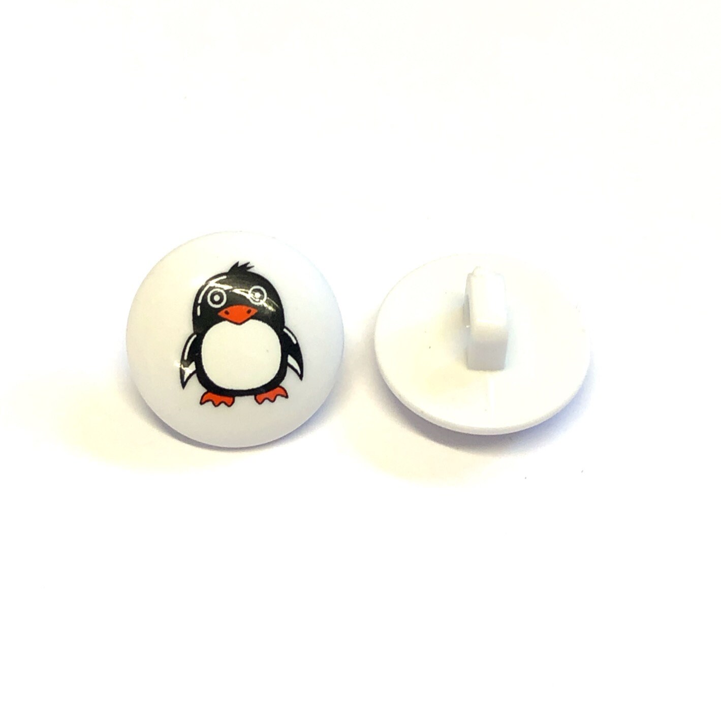 10 15mm 24L penguin shank buttons white buttons with cute | Etsy