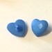 10 Blue Heart Buttons, Faceted Heart Buttons, Blue Buttons, 14mm Heart ...