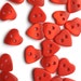 10, Red Heart Buttons, Heart Shaped Buttons, Small Buttons, Opalescent ...