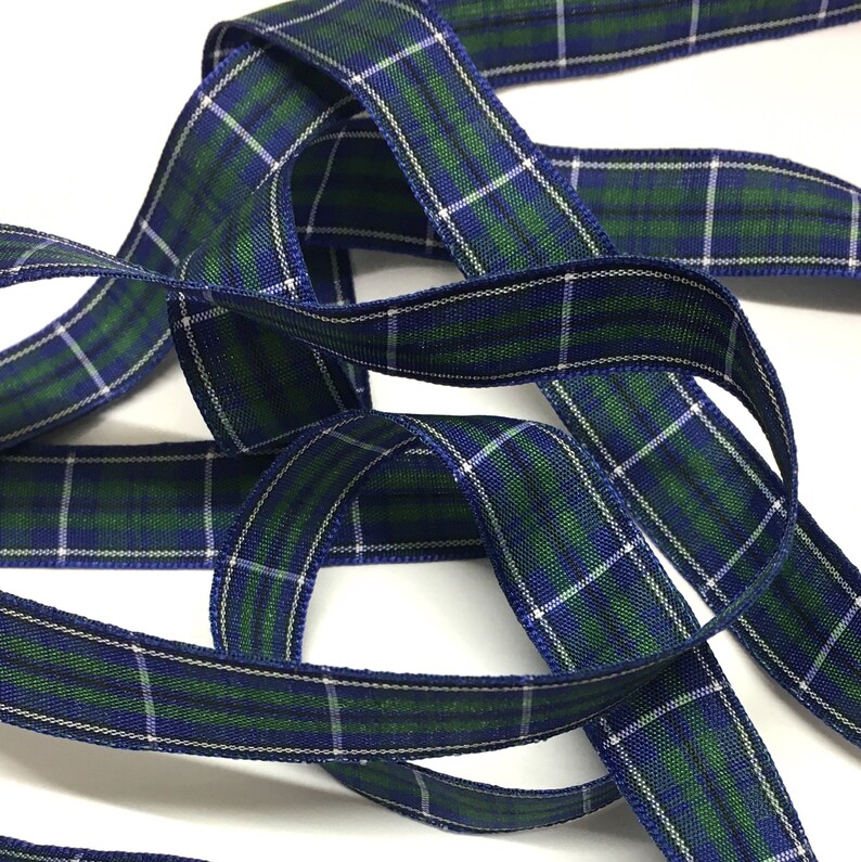 5M 16mm Green and Blue Tartan Ribbon Tartan Ribbon Scottish - Etsy